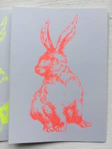 Österliche Postkarten mit neonfarbigen Häschen - Meerspurig